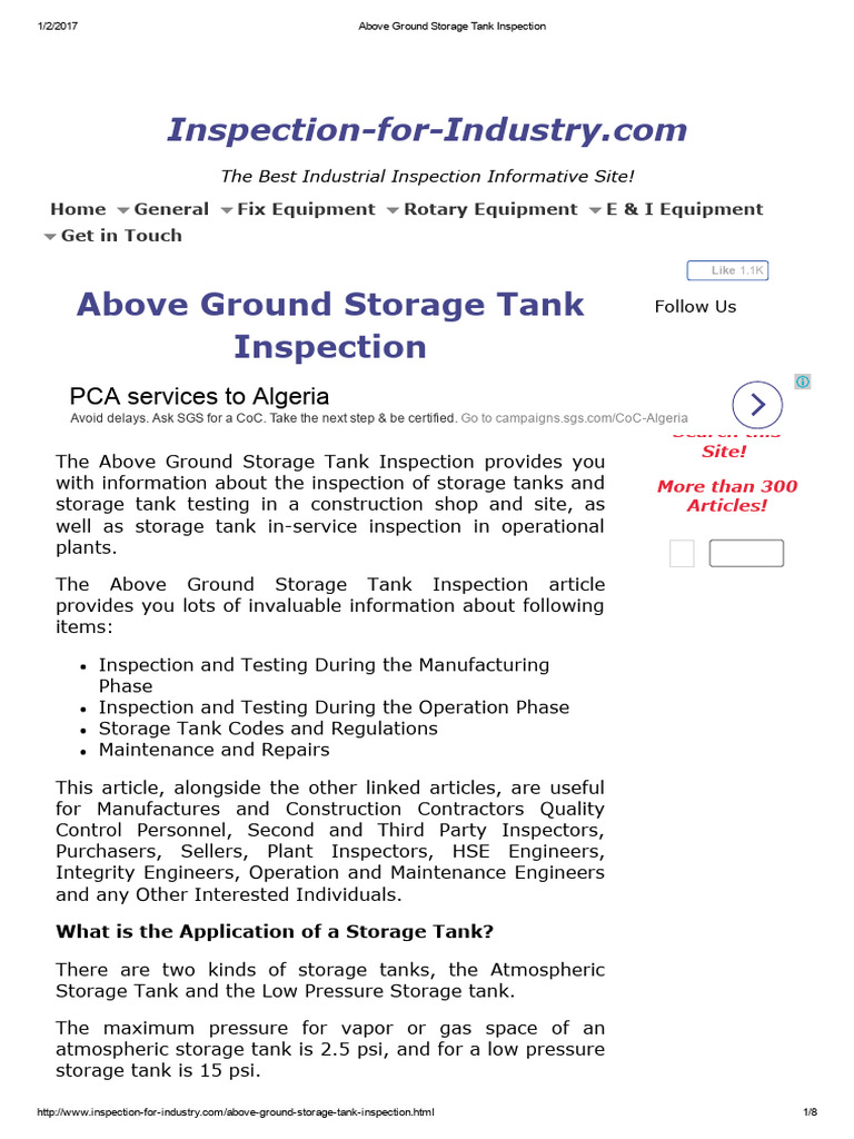 Above Ground Storage Tank Inspection | PDF | Corrosion | Welding