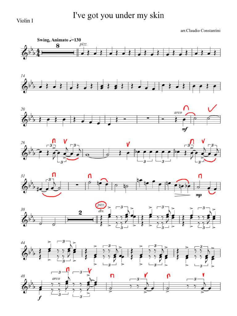 I Ve Got You Under My Skin - Violin I 2 | PDF