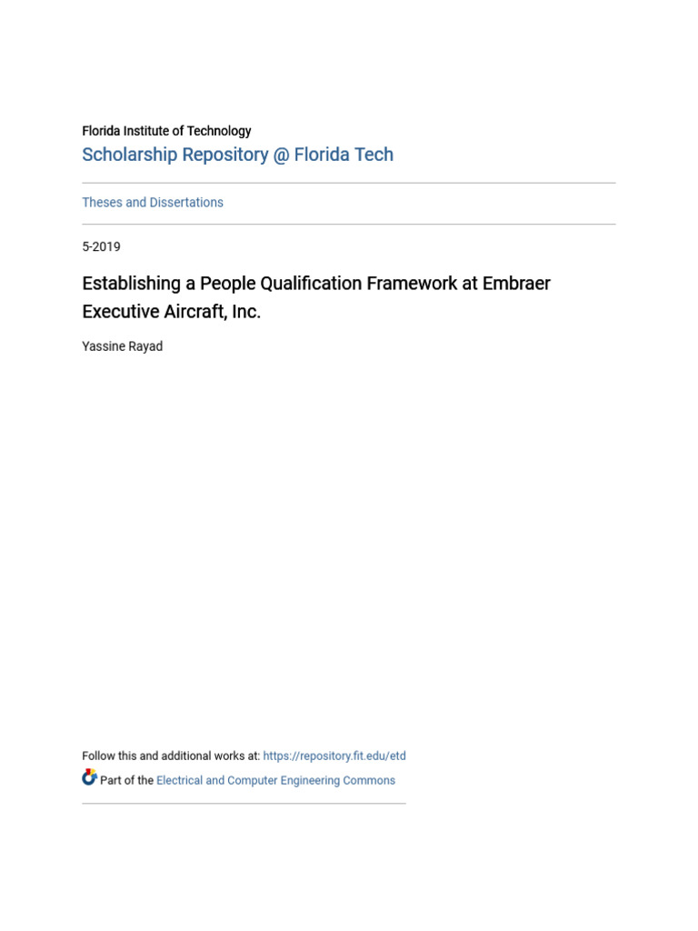 Establishing a People Qualification Framework at Embraer Executiv | PDF