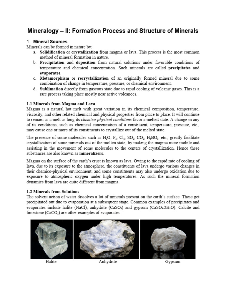 14 Formation and Structure of Minerals | PDF | Minerals | Quartz