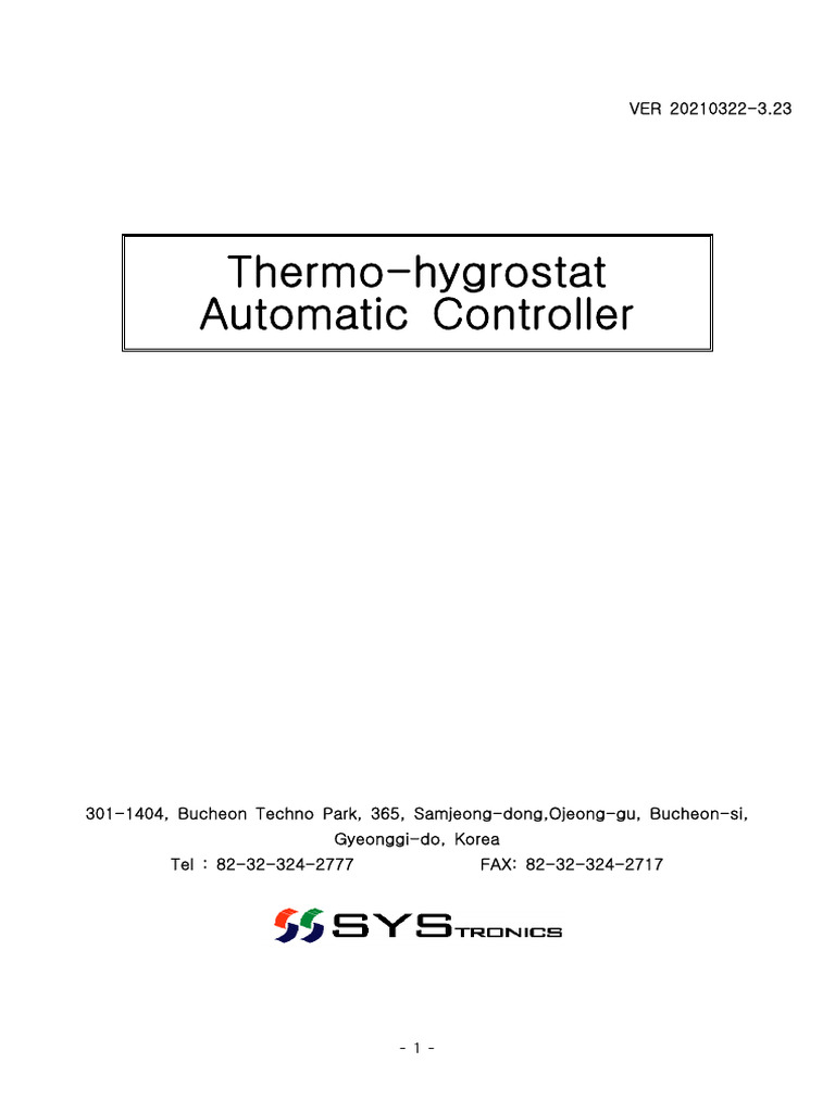 (Manual) Thermo Hygrostat Automatic Controller (3568) | PDF | Sensor ...
