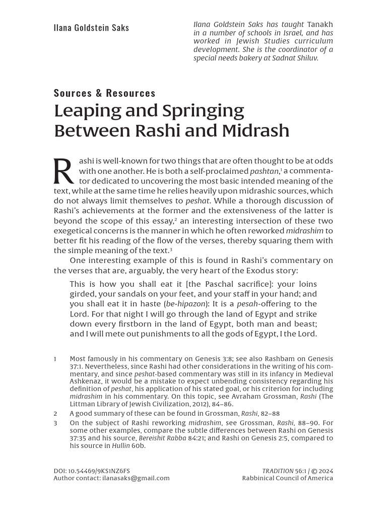 Leaping and Springing Between Rashi and Midrash | PDF | Passover | Song Of Songs