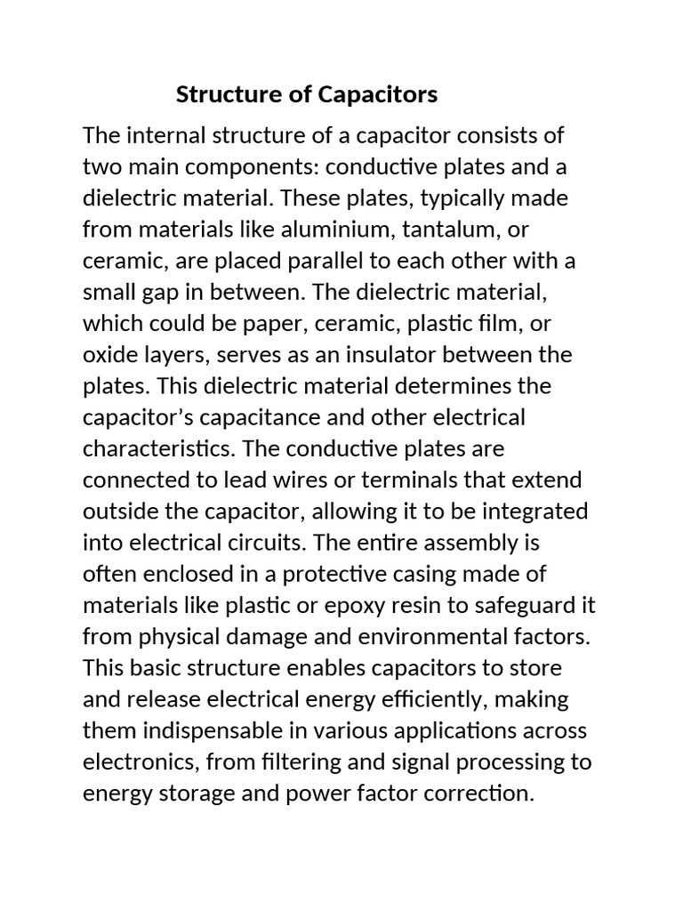 Capacitor Internal Structure Explained | PDF