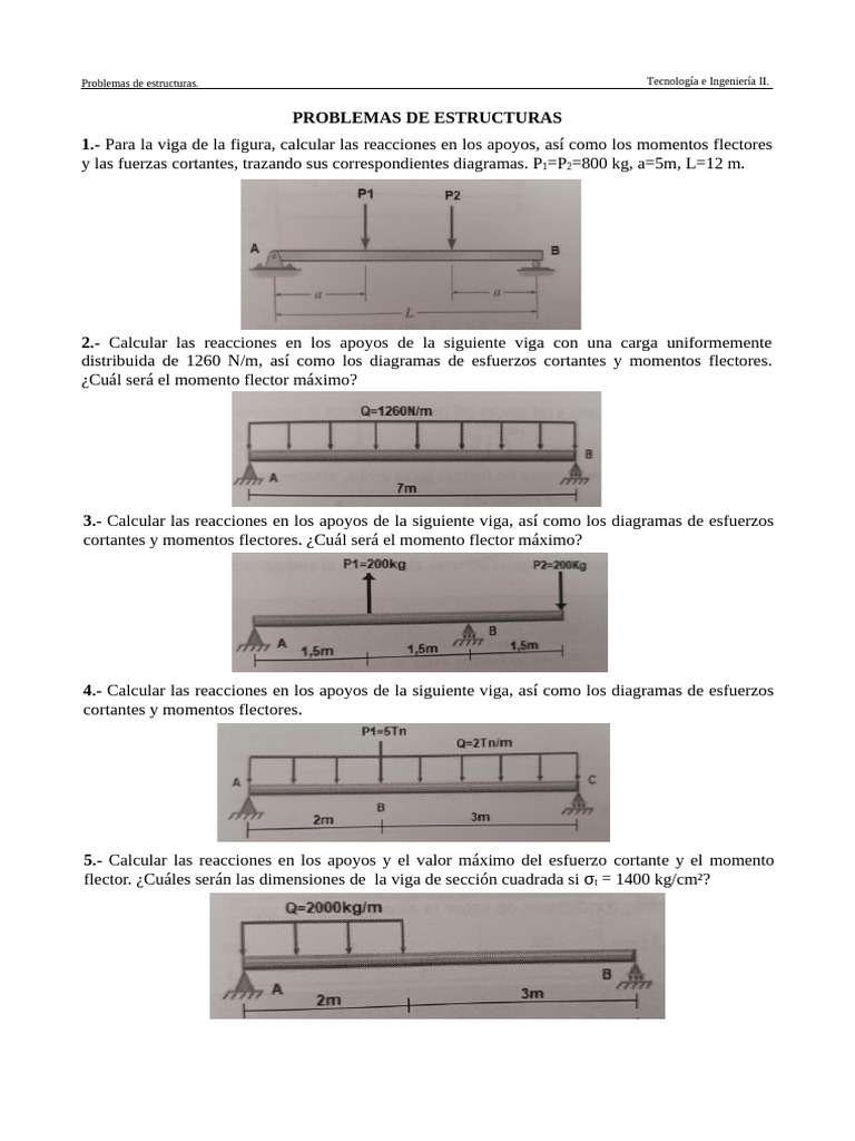 ESTRUCTURAS 1 | PDF | Viga (Estructura) | Ingeniería estructural