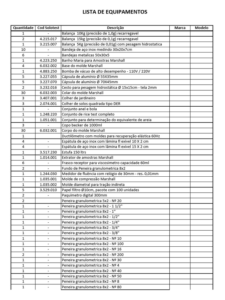 Equipamentos de Laboratório para Análise | PDF | Líquidos | Materiais