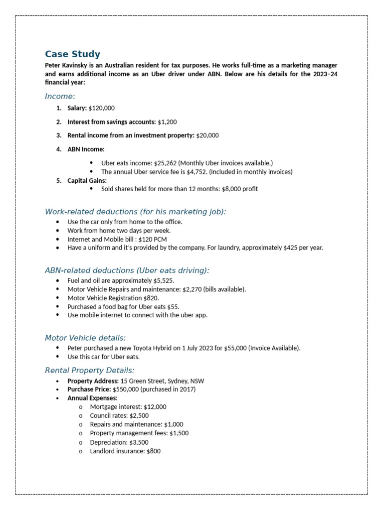 Tax Return Case Study - KP | PDF