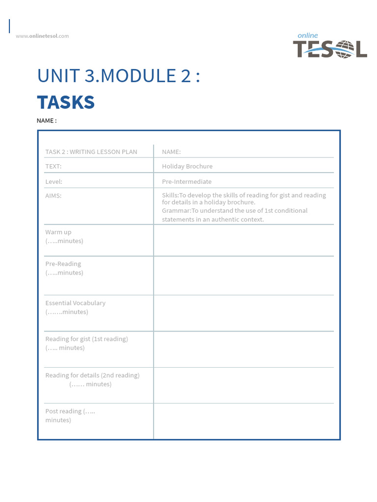 Holiday Brochure Lesson Plan | PDF