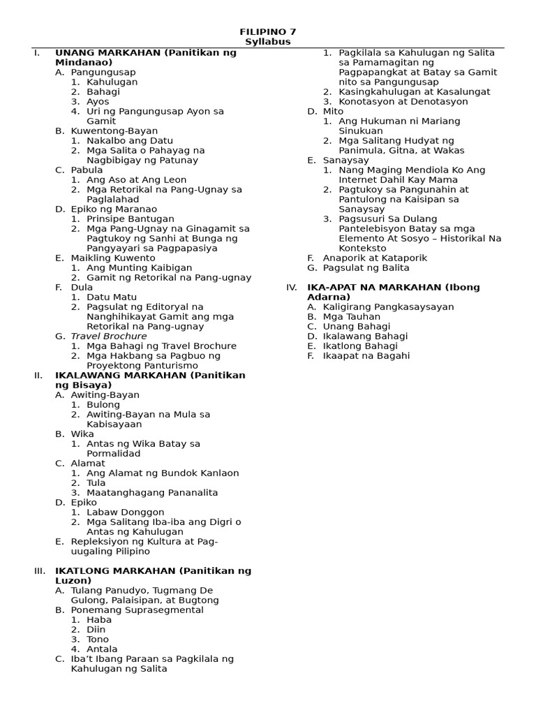 Filipino 7 | PDF