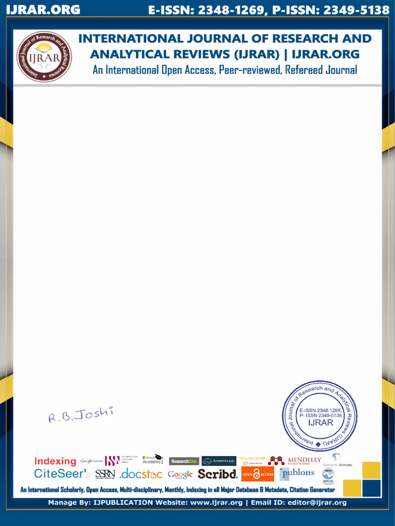 IJRAR Confirmation Letter IJRAR 293820 | PDF