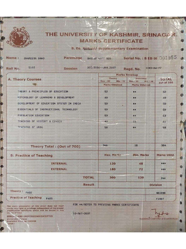 Shameema University of Kashmir | PDF