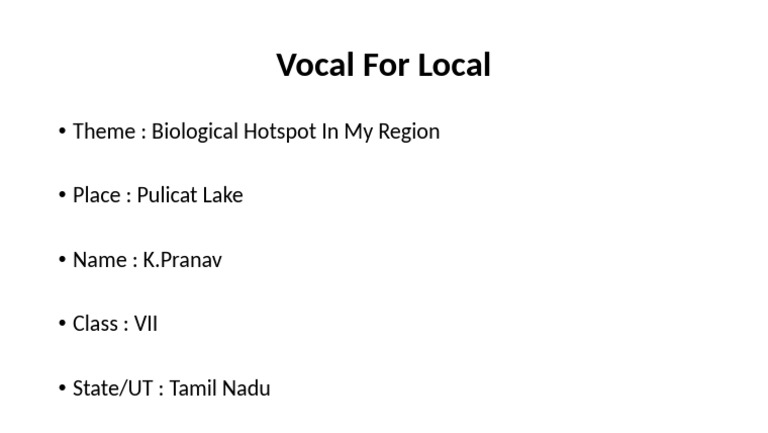 Vocal For Local | PDF