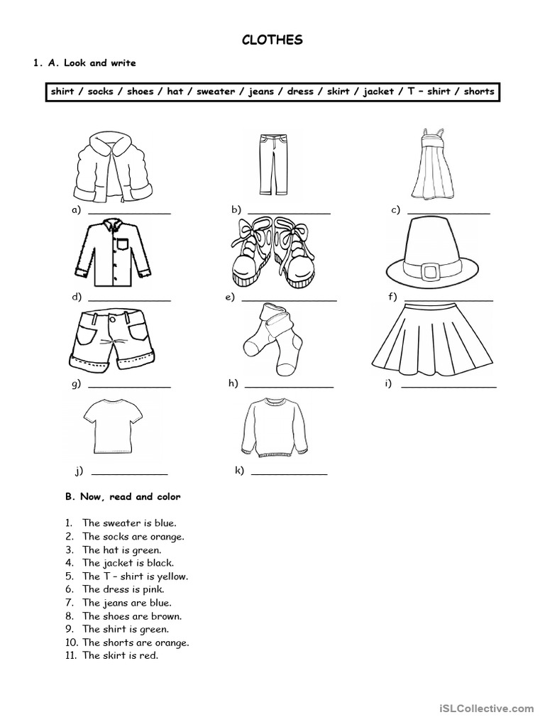 Clothes Vocabulary and Activities Guide | PDF
