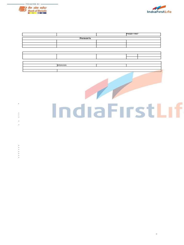 IndiaFirst Pradhan Mantri Bima Certificate | PDF | Insurance ...