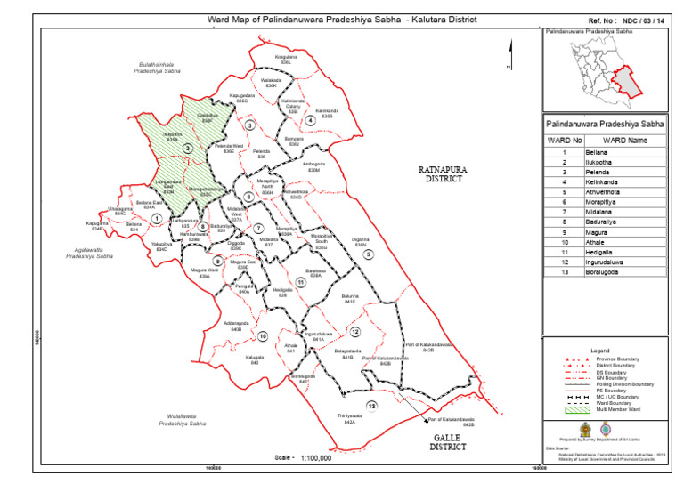 Palindanuwara Pradeshiya Sabha Map | PDF | Government | Sri Lanka
