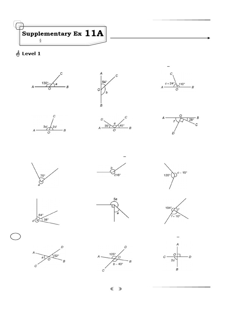 Ch.8 Exercise of Angles Straight Lines and Triangles | PDF | Angle | Space