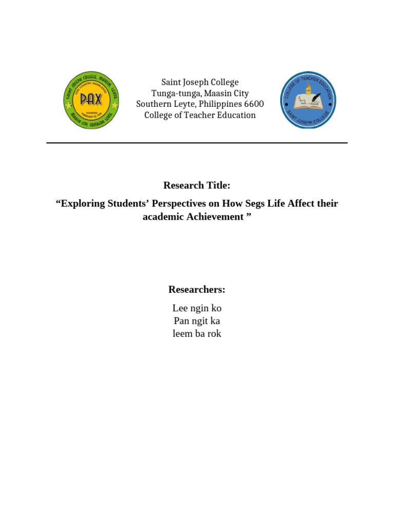 Researrh Front Page | PDF
