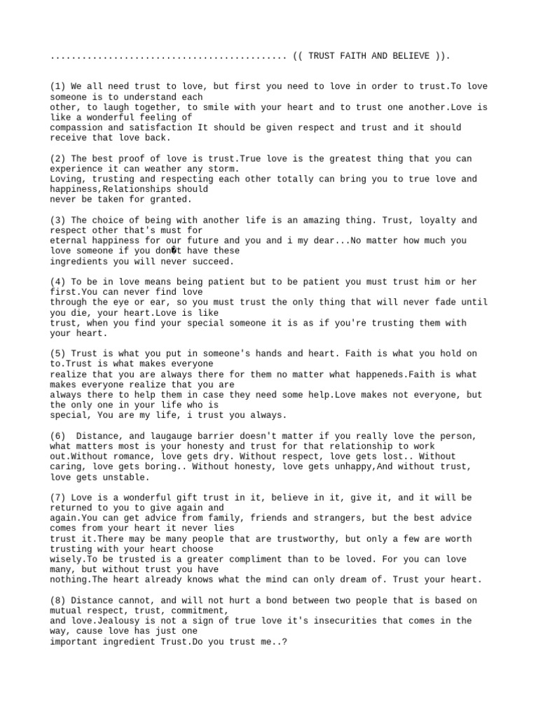 Trust and Believe Fmt-1-1 | PDF | Love
