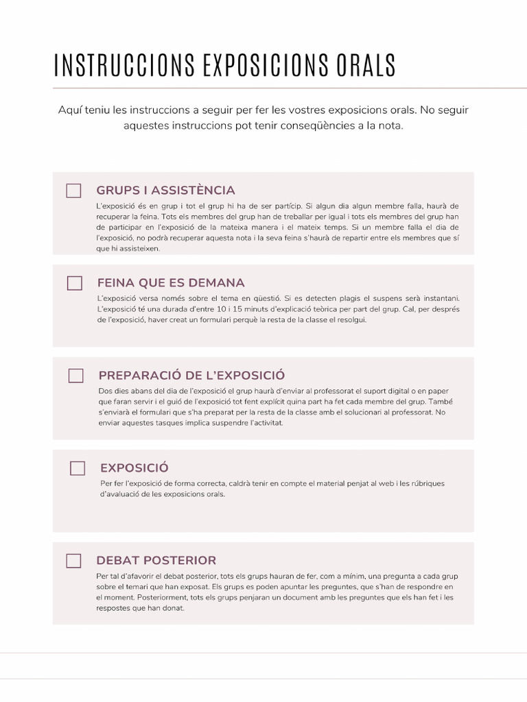 2nbat Instruccions Expo Oral | PDF