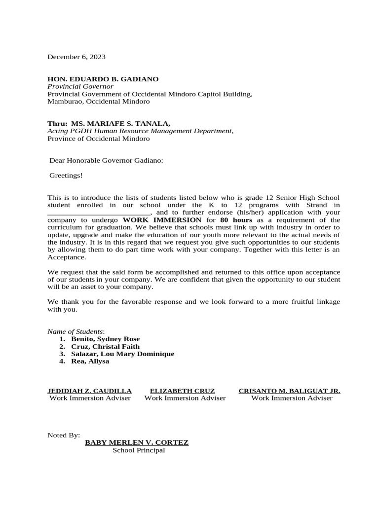 Endorsementt Letter KYLLE | PDF