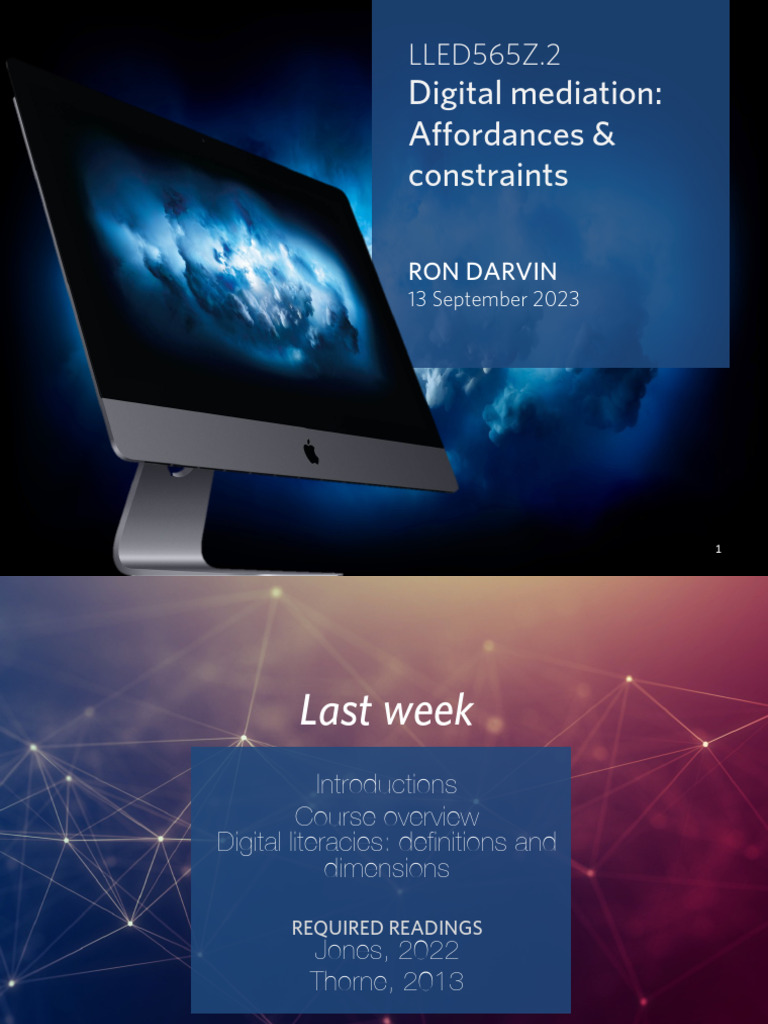 565Z23.2 Digital Mediation. Affordances and Constraints | PDF ...
