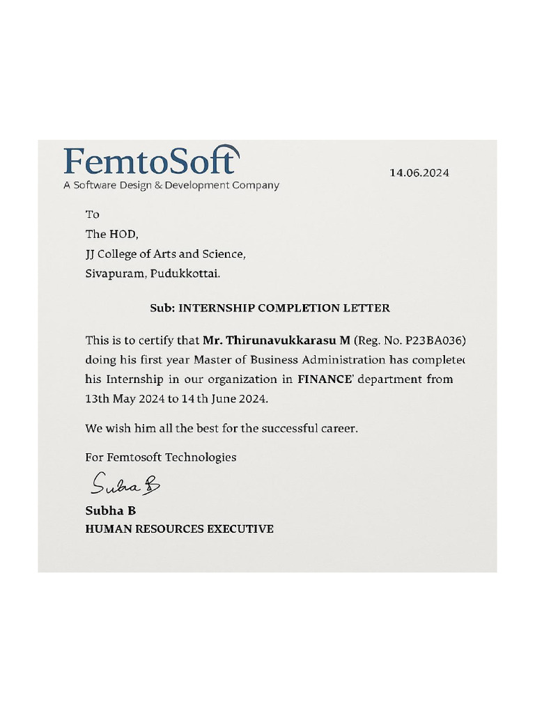 Internship Certificate A4 | PDF