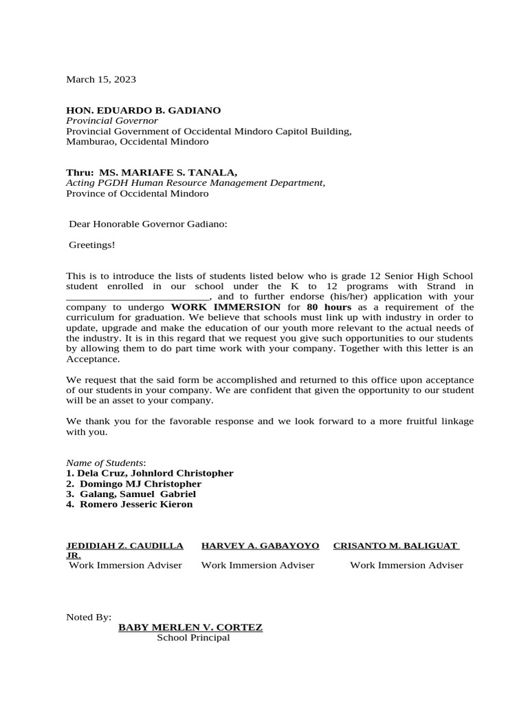 Endorsementt Letter MCA (1) | PDF