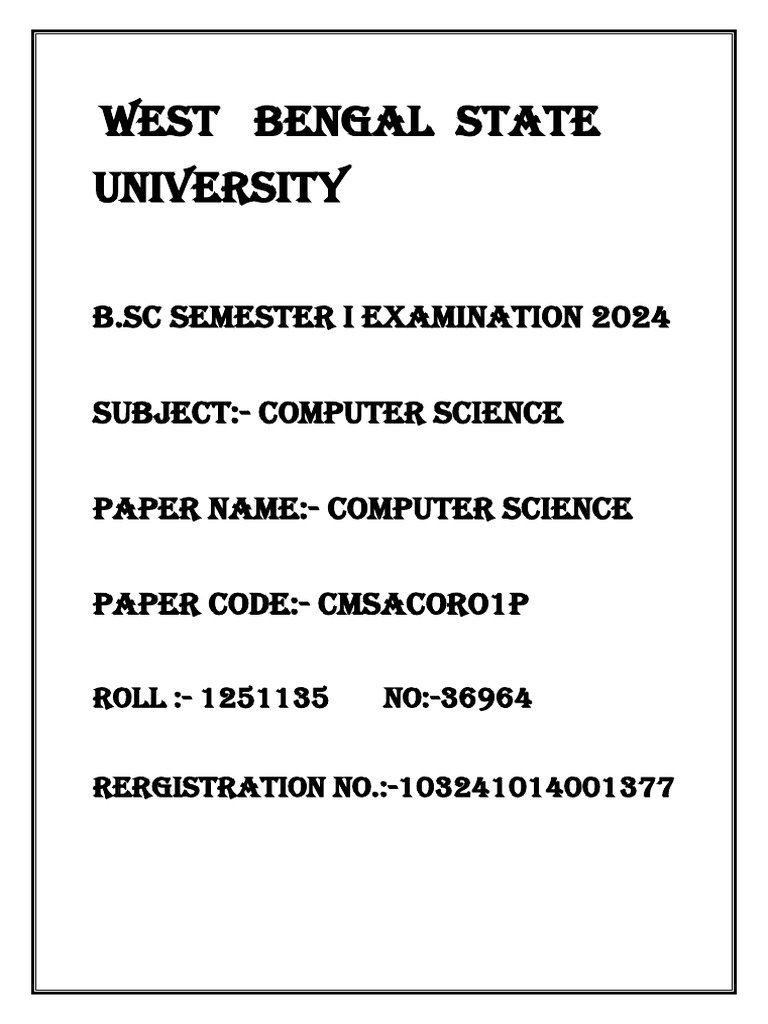 Cover Page Cs | PDF