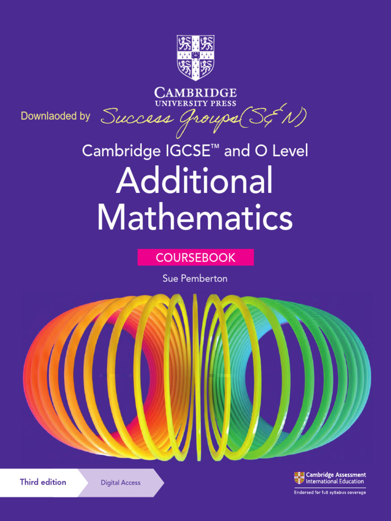 Add Maths Book 3rd Edition - Caienotesofficial | PDF | Derivative ...