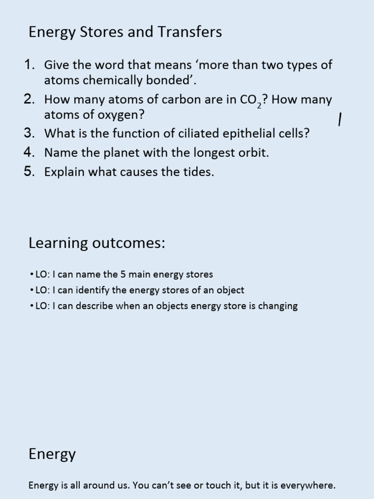 Understanding Energy Stores and Transfers | PDF | Potential Energy ...