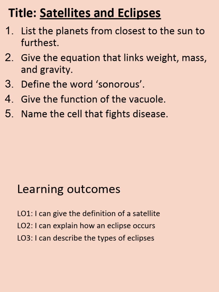 Edited – Topic 3 - Lesson 5 - Eclipses | PDF