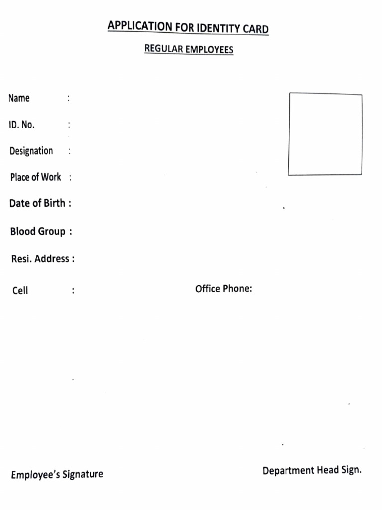 ID Card Proforma | PDF