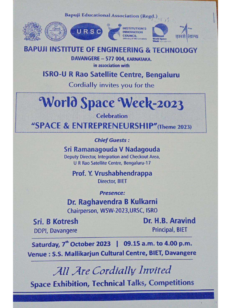 World Space Week-2023 | PDF