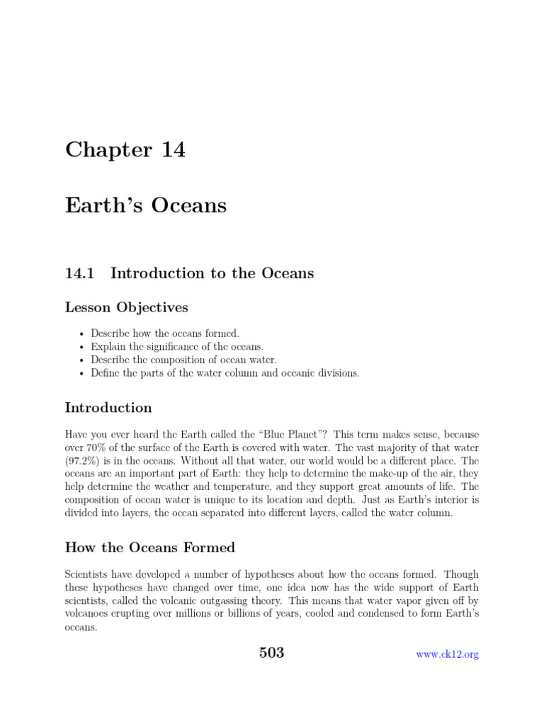 Ocean Water | PDF | Aquatic Ecology | Environmental Science