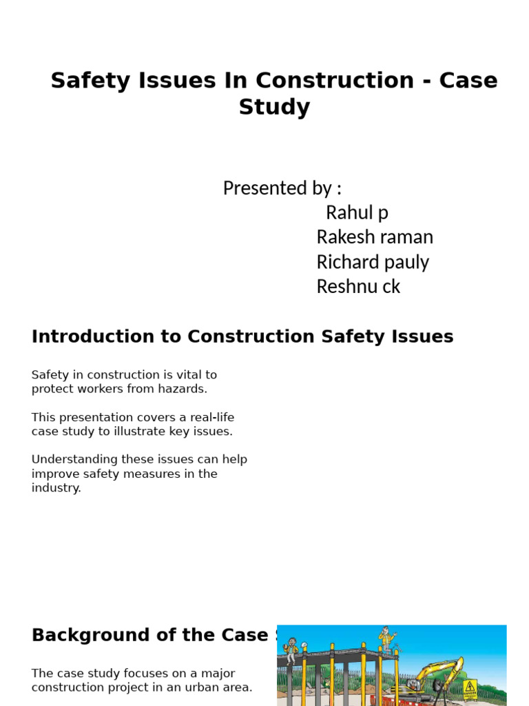 Safety Issues in Construction - Case Study | PDF | Occupational Safety ...