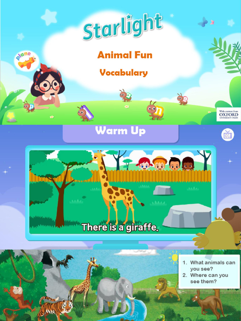 SL3 - U4-L1 Animal Fun Vocabulary | PDF | Giraffe | Organisms