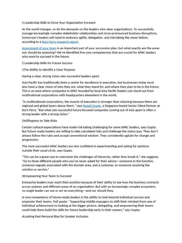 5 Essential Leadership Skills for APAC | PDF | Leadership | Storytelling