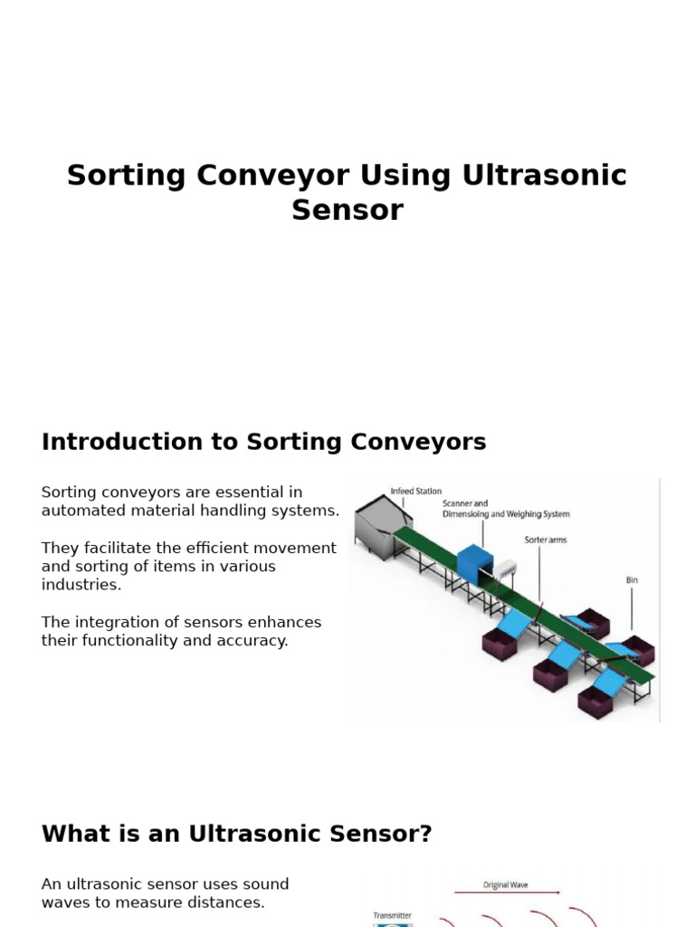 Ultrasonic Sensors in Sorting Conveyors | PDF | Ultrasound | Sensor
