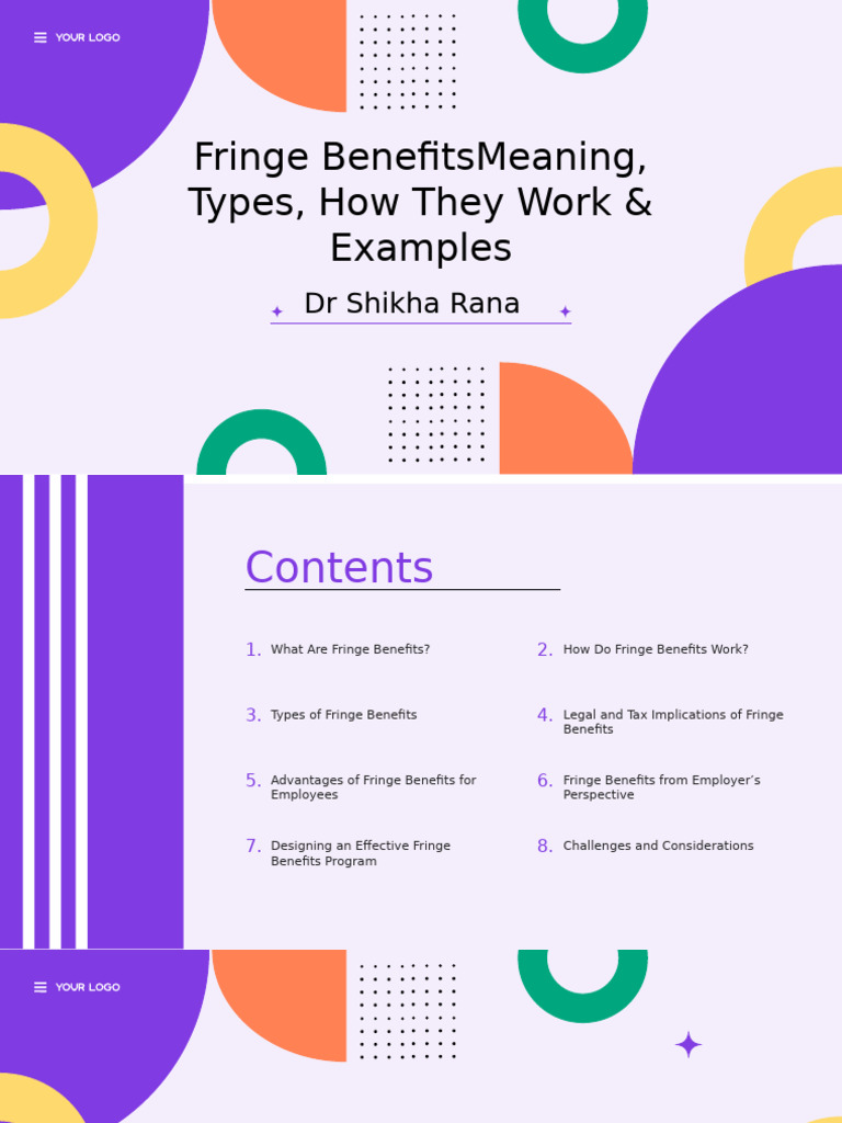 Fringe Benefits - Meaning, Types, How They Work & Examples | PDF ...