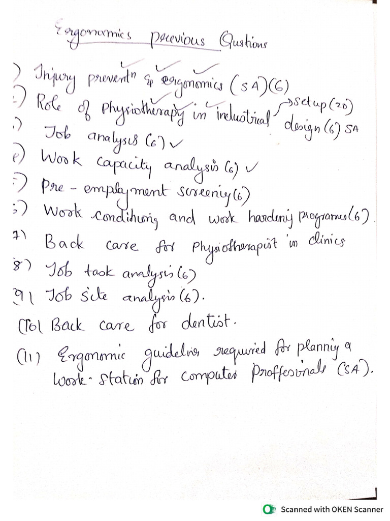 Ergonomics Questions | PDF