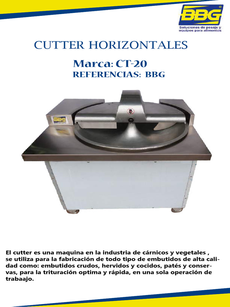 Cutter Horizontal CT-20 para Embutidos | PDF