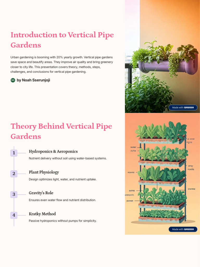 Vertical Pipe Gardening Essentials | PDF | Hydroponics | Horticulture
