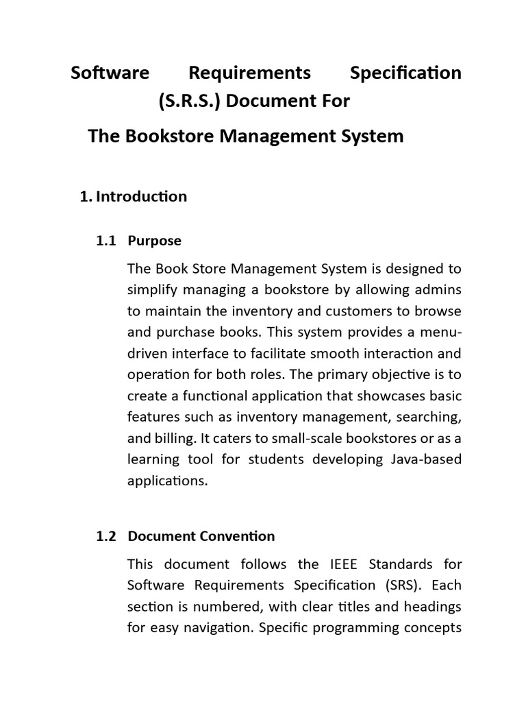 Bookstore Management System S.R.S. | PDF | Java (Programming Language) | Java (Software Platform)