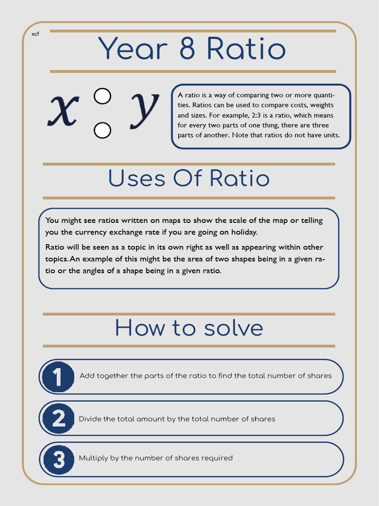 Year 8 Ratio Concepts and Applications | PDF
