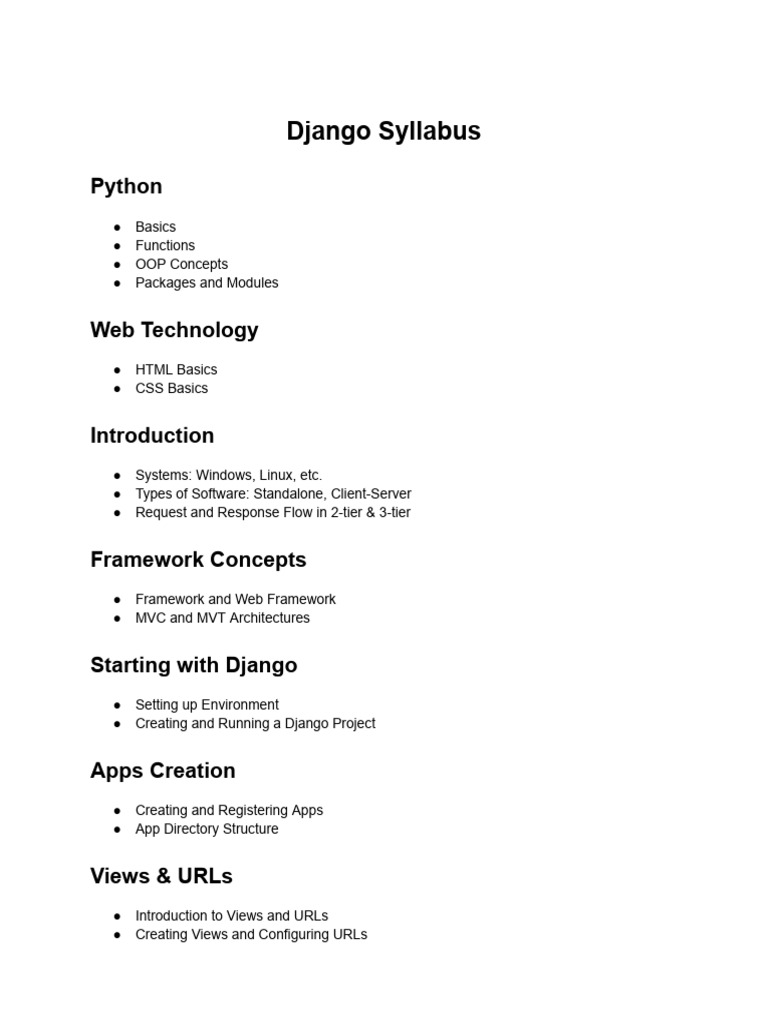 Django Syllabus | PDF