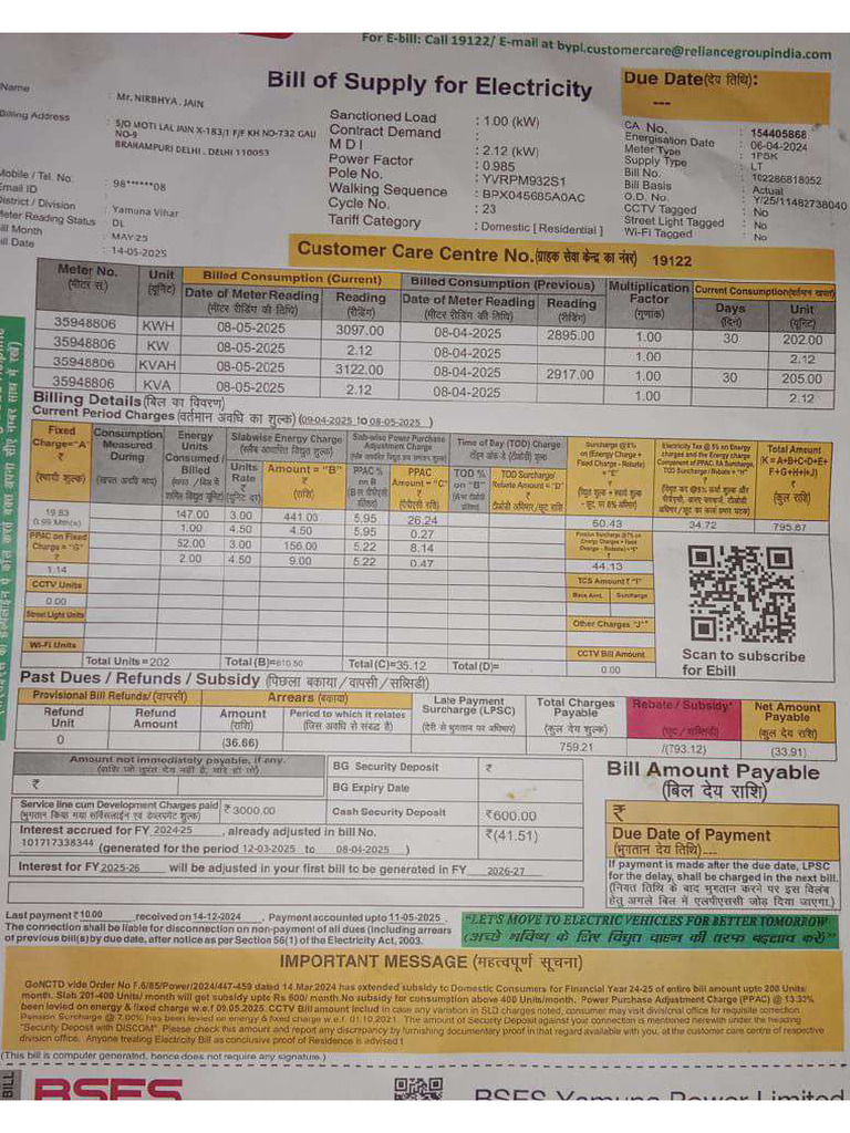 Electricity Bill | PDF