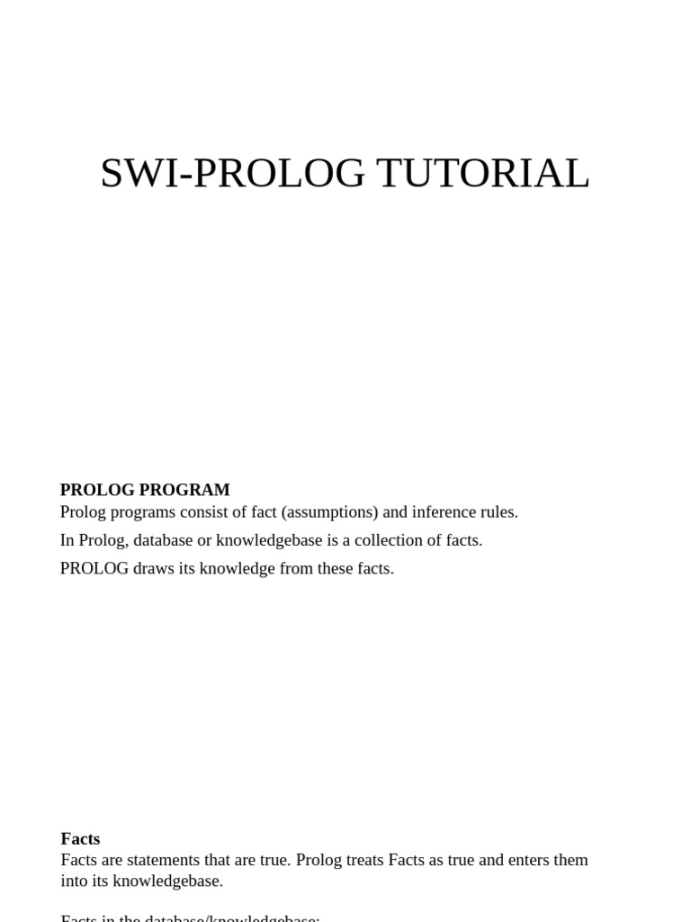 Swi Prolog Tutorial | PDF | Logic | Mathematical Logic