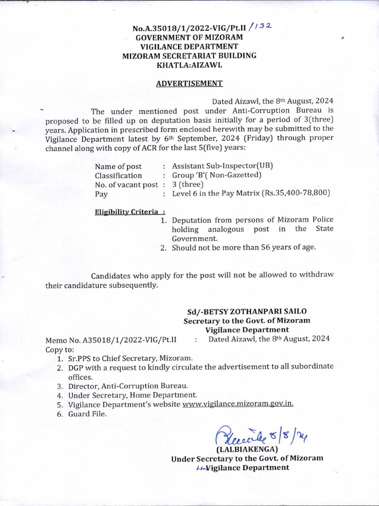 Posts 101 Assistant Sub Inspector Ub | PDF | Government | Justice