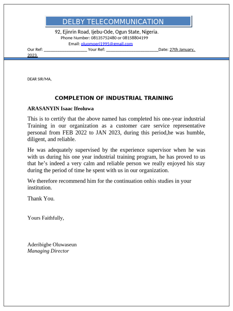 New I T Letter Template | PDF