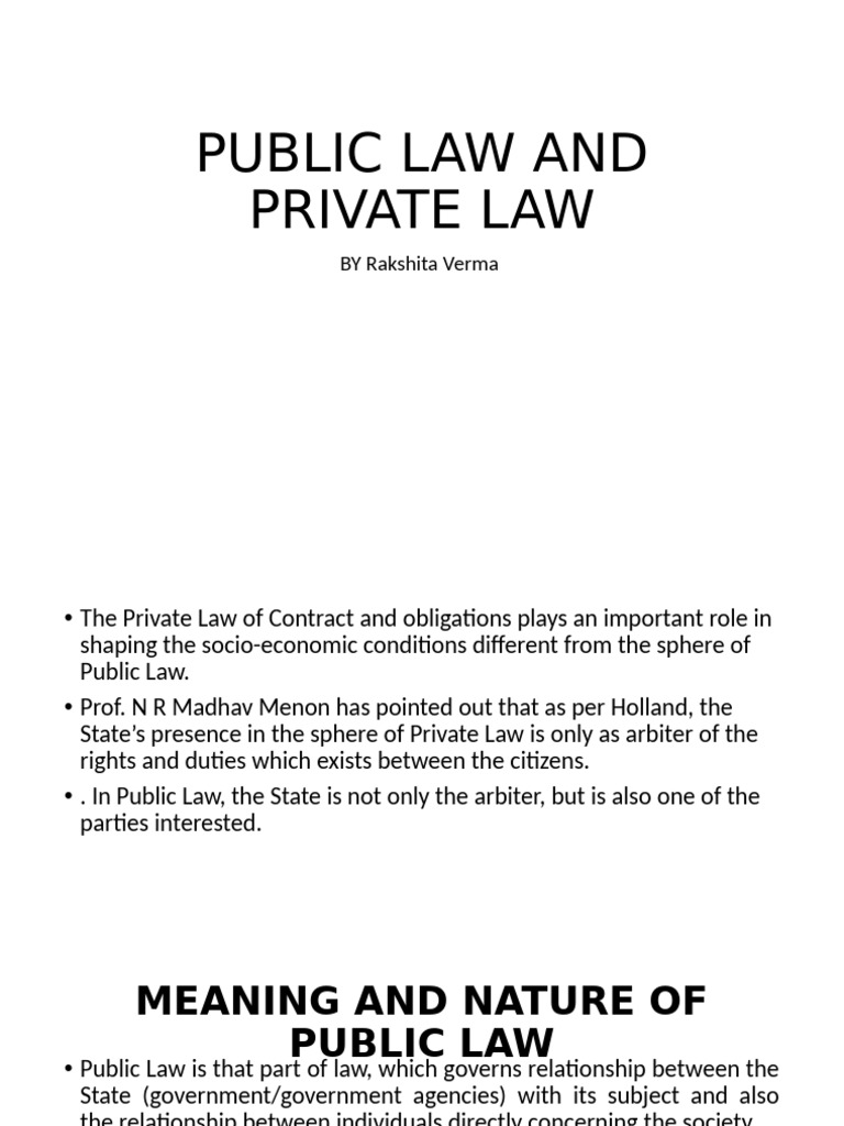 Distinction Between Public and Private Law | PDF | Administrative Law ...