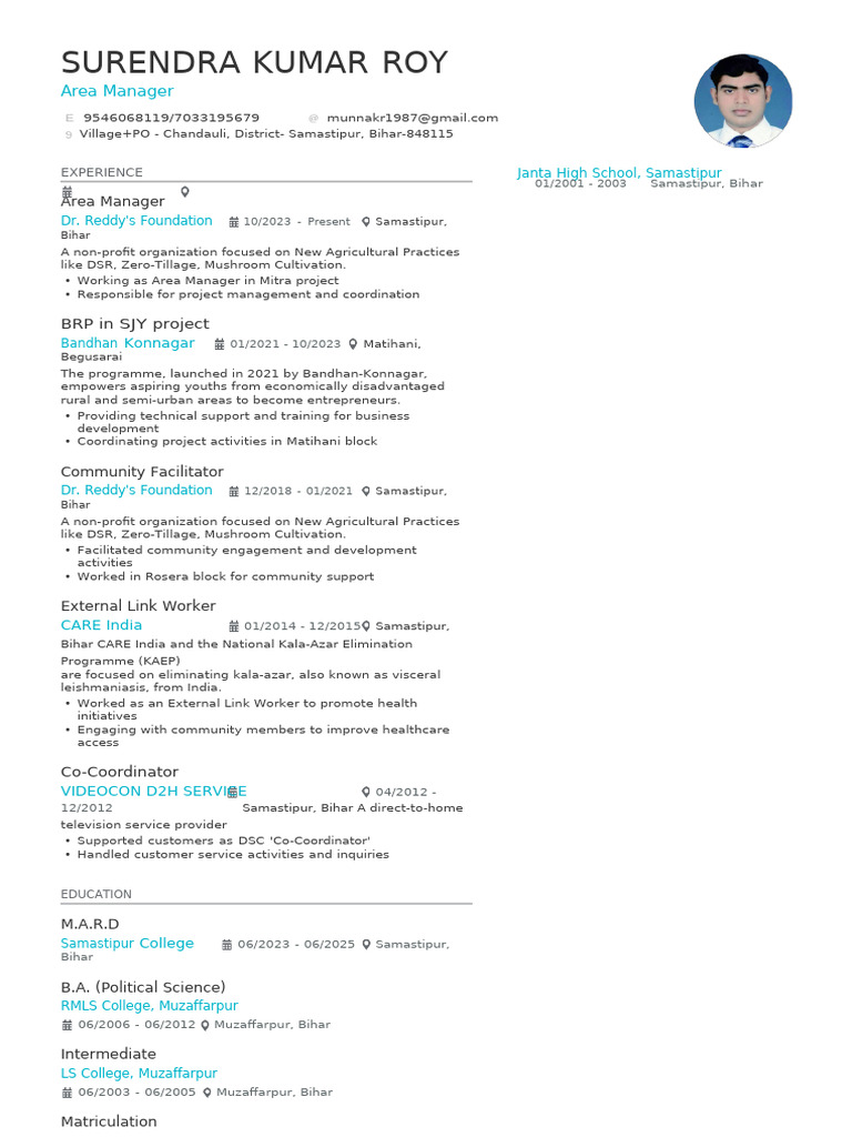 Surendra Kumar Roy Resume | PDF | Learning | Cognition